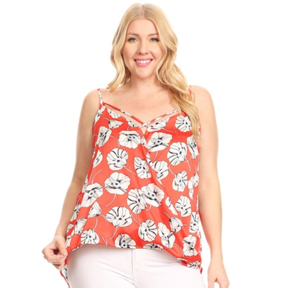 Lilian | Tops | Lilian Plus Size Floral Print Strappy Tunic Top | Poshmark